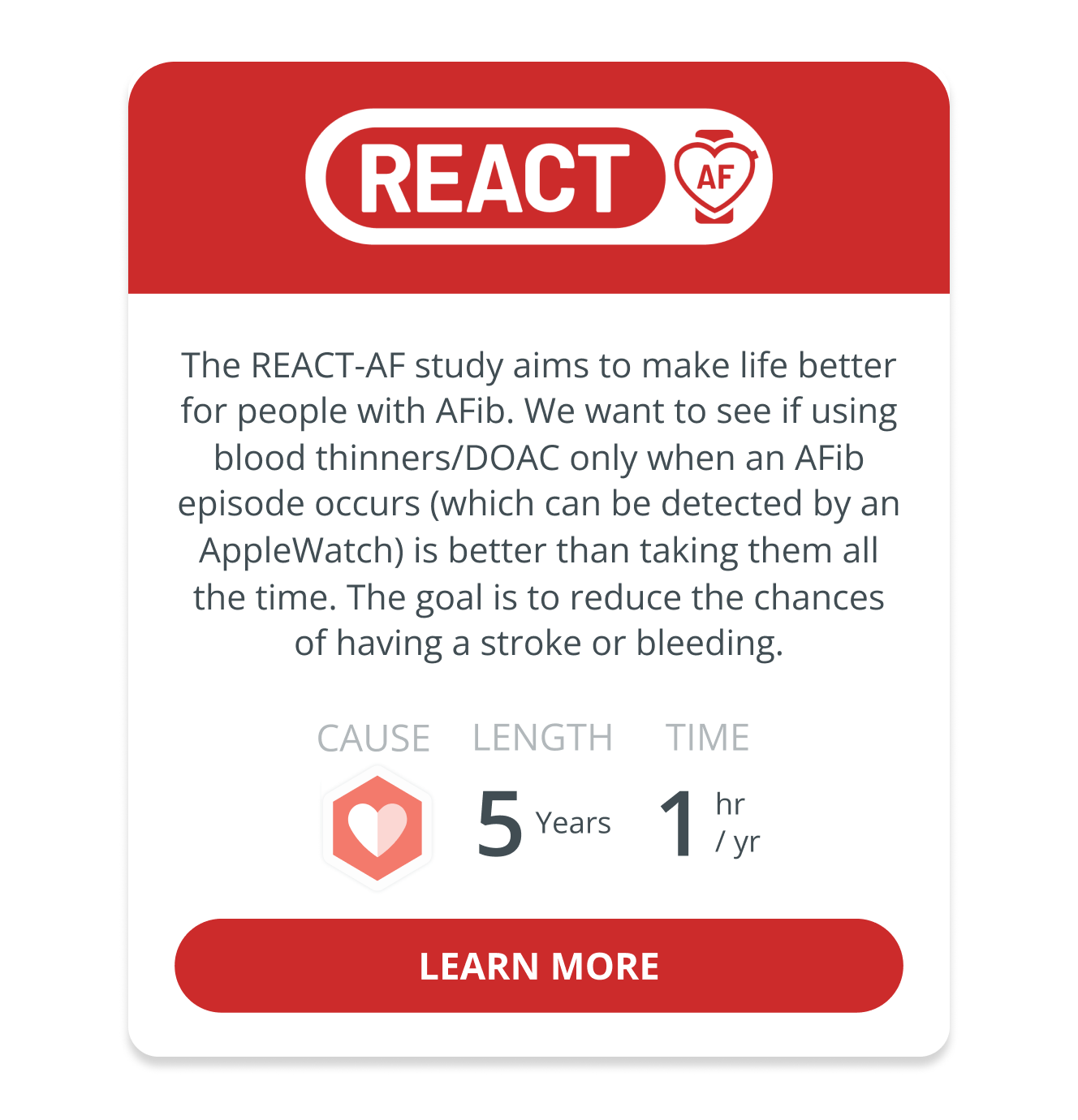 Download the Eureka App to log back in to the REACT-AF Study